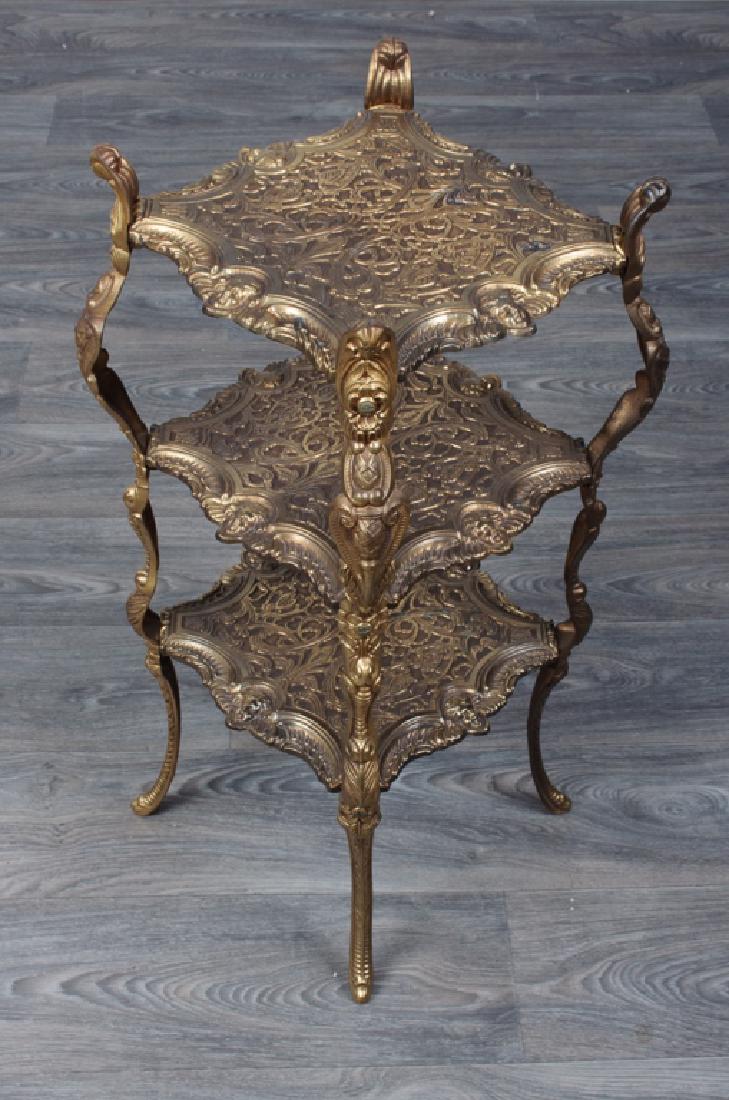 Cherub & Foliate Brass Relief Stand