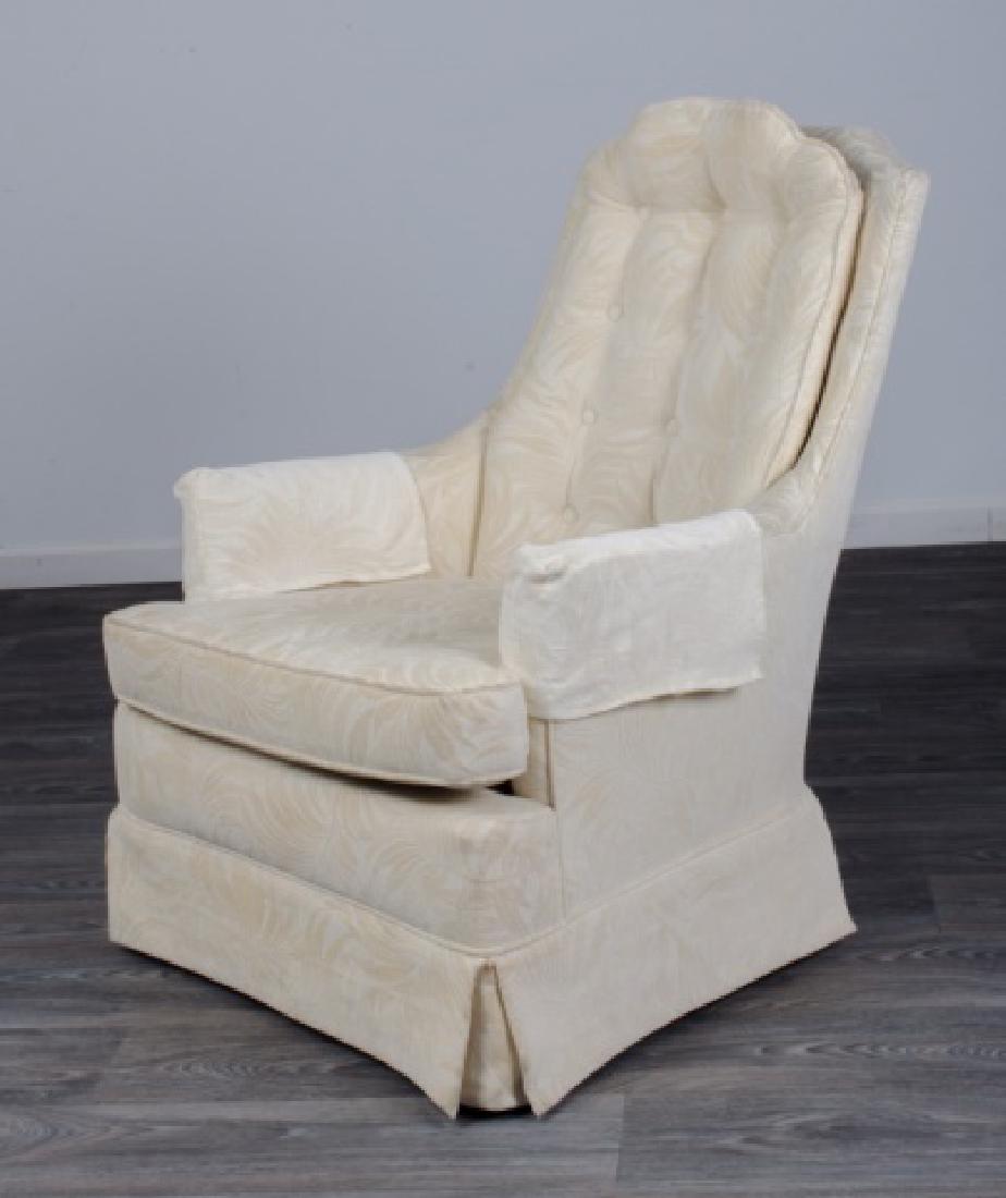 Button Tufted High Back Swivel Rocker 20th C