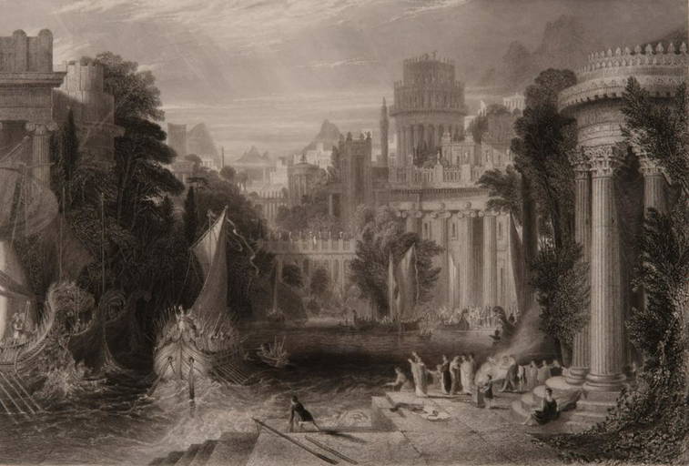 Ancient Roman Scene Engraving