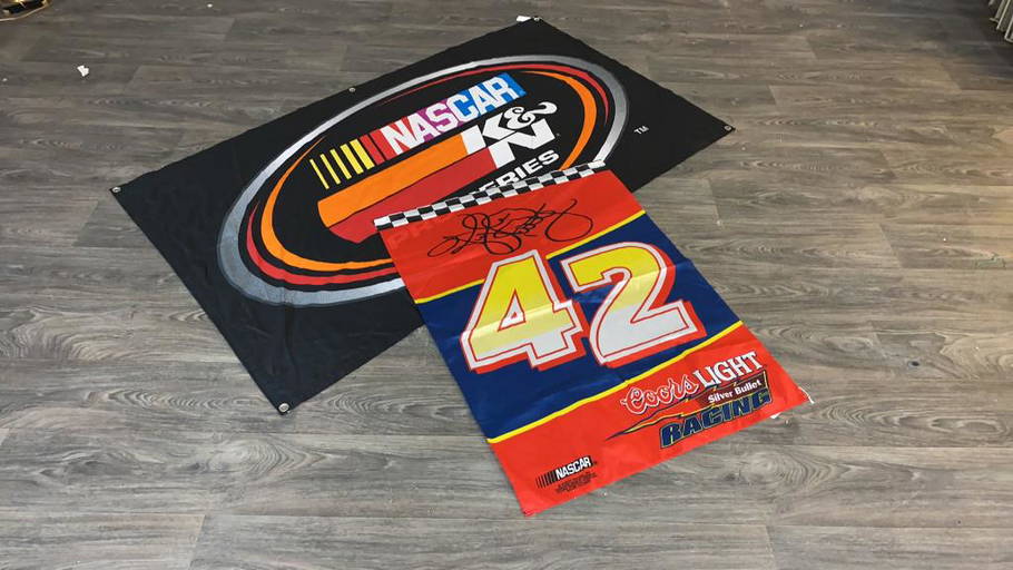 Two Nascar Racing Flags