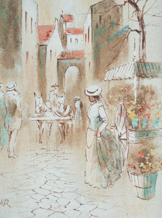 Boris Chezar Oil/Sand Painting on Canvas : Lot 217