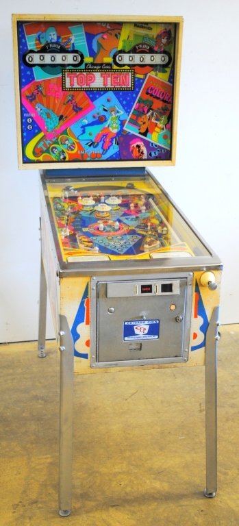Top Ten Chicago Coin Vintage Pinball Machine