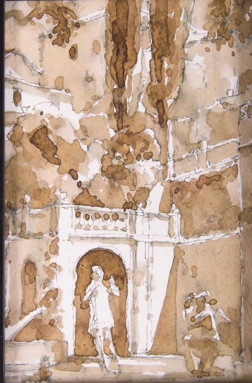 Lincoln Perry Watercolor on Postcard