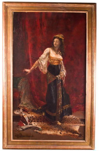 E. Richter "the Odalisque" Oil On Canvas