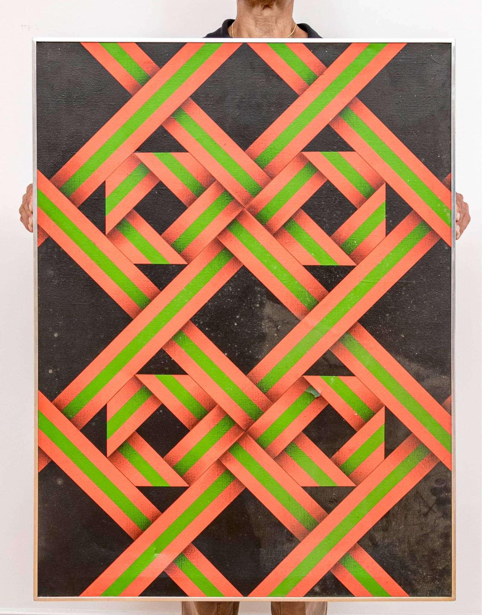 Omar Rayo (colombian, 1928-2010) “masquerade" Oil On Canvas Circa 1965 Auction