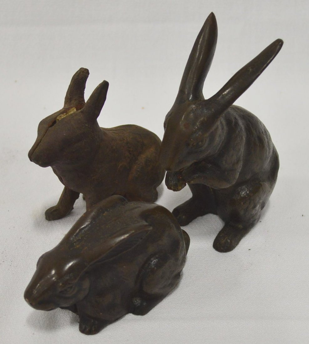 Collection of Bronze & Cast Iron Rabbits & Hare
