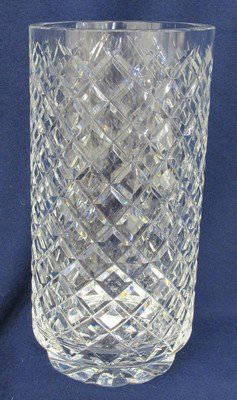 Sgd Waterford Crystal Diamond Pattern Long Stem Vase Xj
