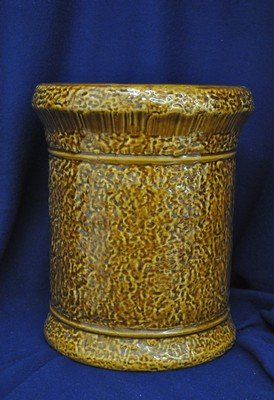 RARE LOGAN POTTERY 1920s GREEN TEX RELIEF SAND VASE XT