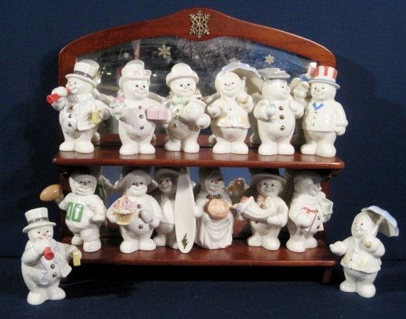 LENOX 12 MONTHS OF SNOWMEN YEAR ROUND 24K COLLECTION XR