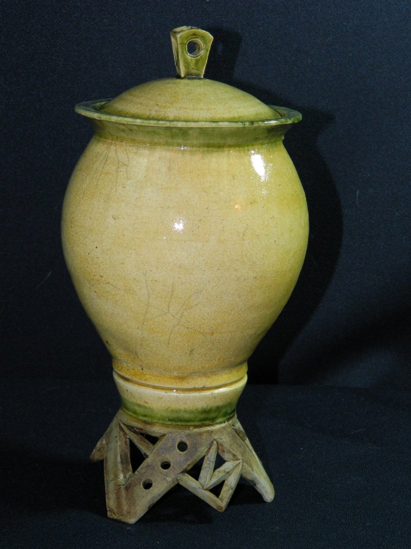 Antique Ftd Pottery Cremation Urn Sgnd Stuart Xr
