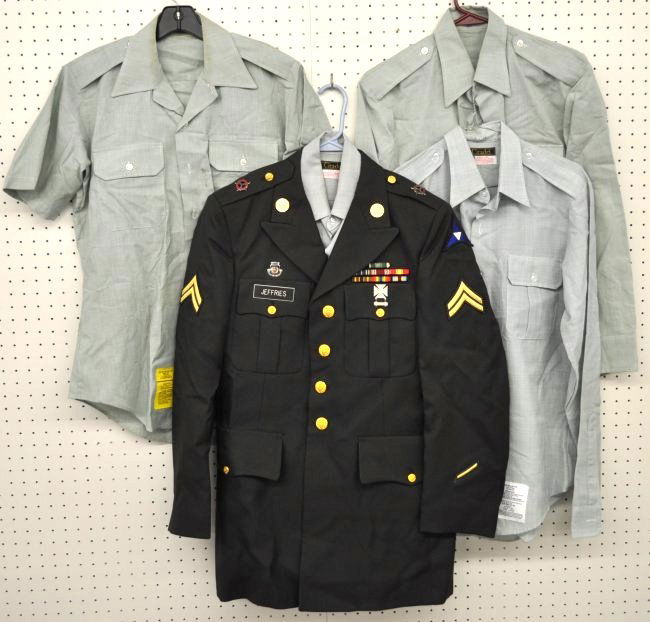 US ARMY CORPORAL JEFFRIES GREEN DRESS UNIFORM MEDALS XW