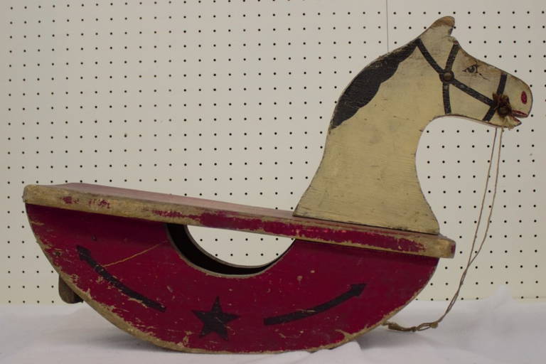 Vintage 1950's Childs Cowboy Rocker Rocking Horse Xc