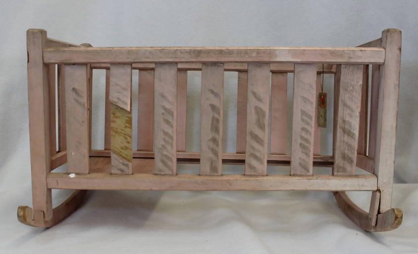 Handmade 1940s Rocking Cradle Folk Art Xt