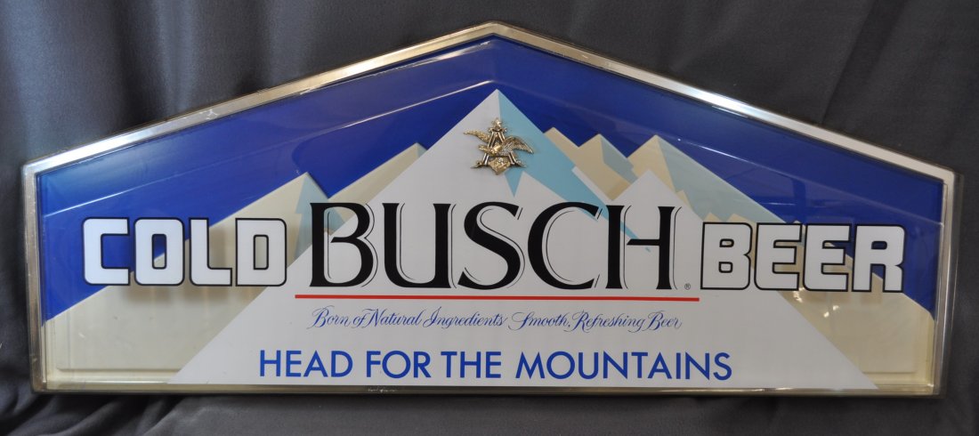 ANHEUSER BUSCH HEAD FOR THE MTS BEER SIGN 1970 HTF XT