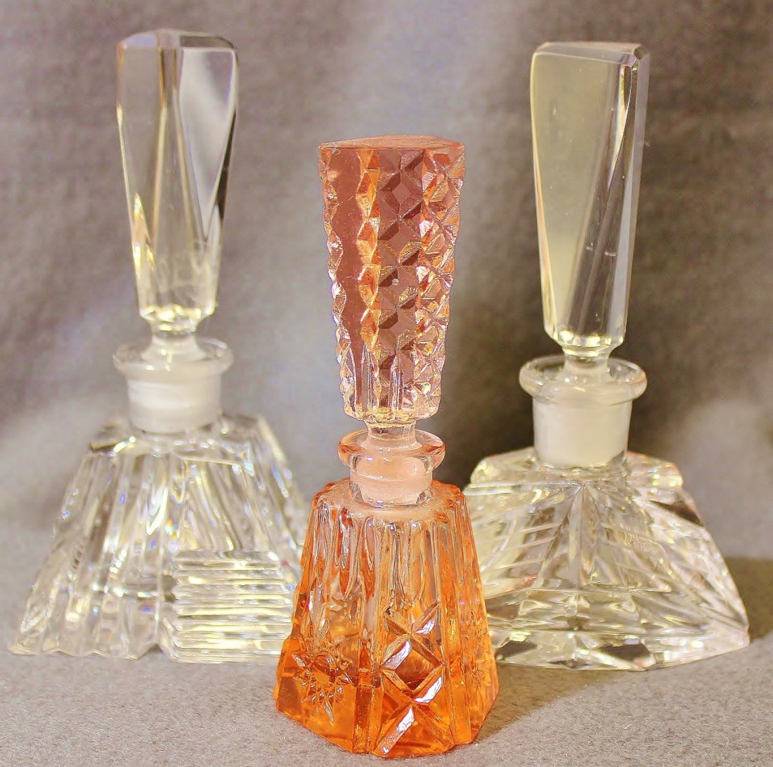 CZECHOSLOVAKIAN 24% LEAD CRYSTAL COLOGNE BOTTLES