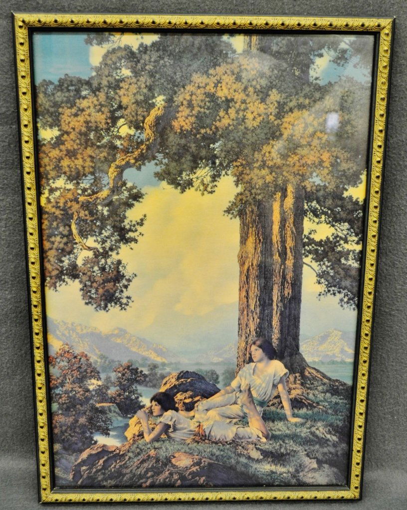 ORIGINAL MAXFIELD PARRISH PRINT 14 X 20 HILLTOP