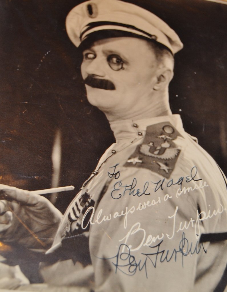 RARE 1920'S BEN TURPIN AUTOGRAPH with PROVENANCE