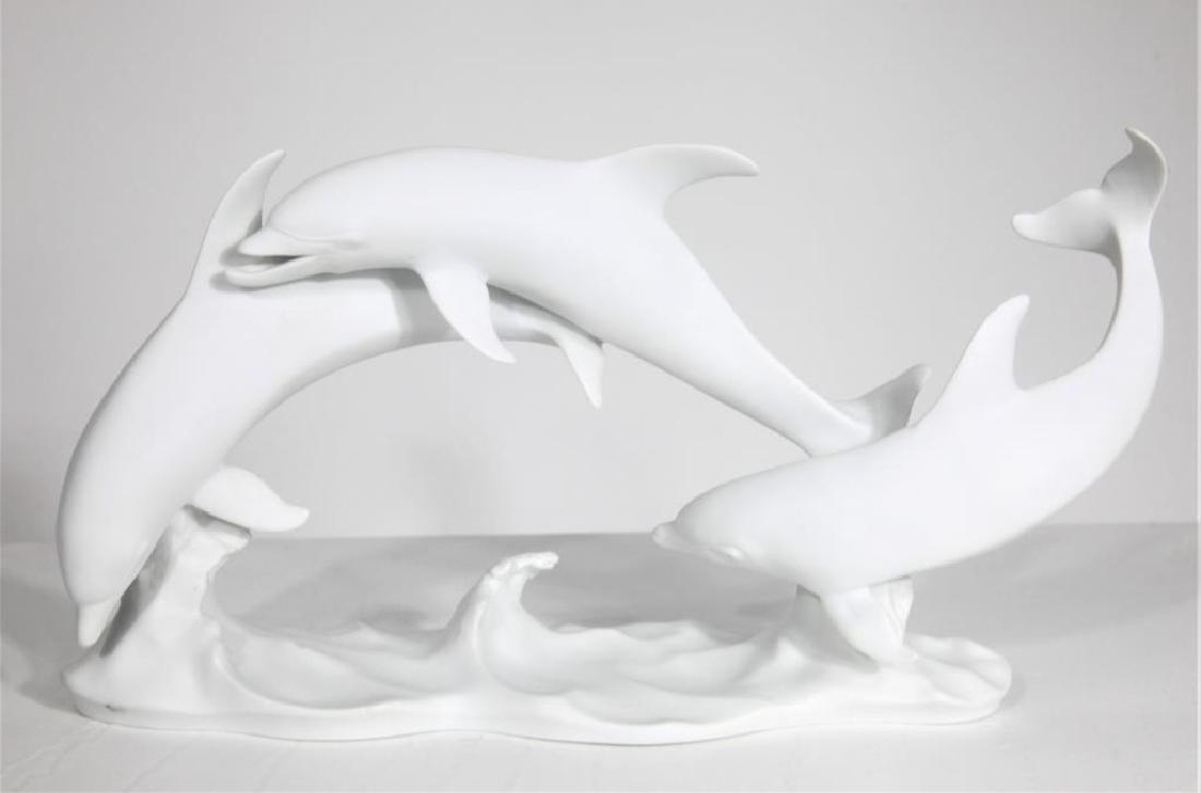 Kaiser German Porcelain Sculpture Of Dolphins