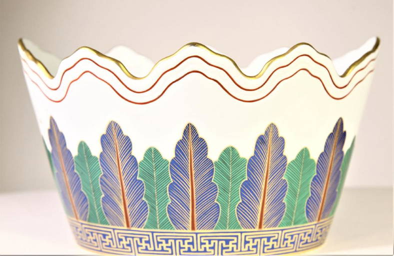 Monteith Cachepot Charleston Feather By Mottahedeh