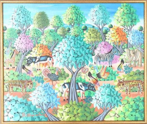 Rodrigue Mervilus (b.1947) Haitian, Oil On Canvas