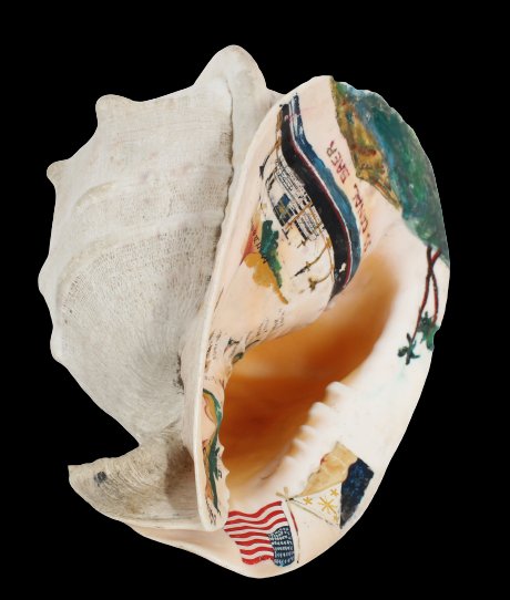 Vintage Nautical Decorated Conch Shell