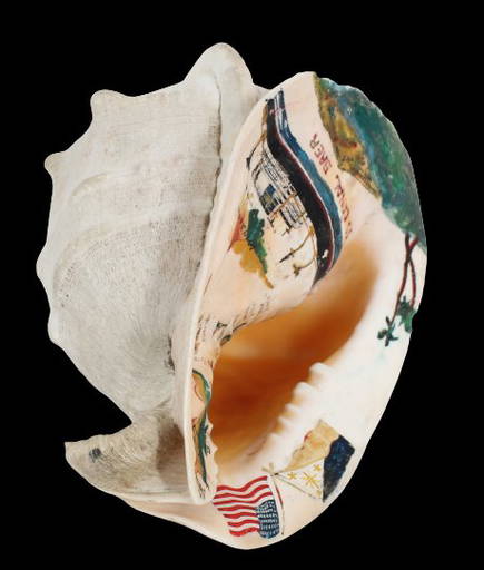 Vintage Nautical Decorated Conch Shell