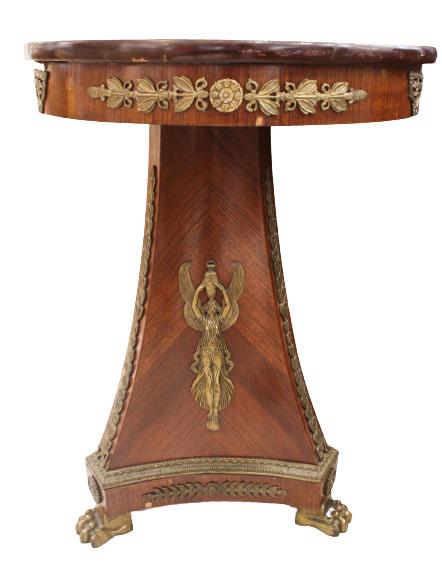 Antique Pedestal Round Entryway Table