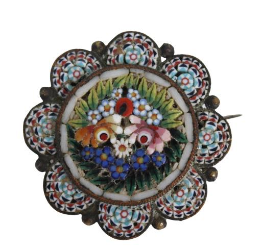Vintage Micro Mosaic Brooch