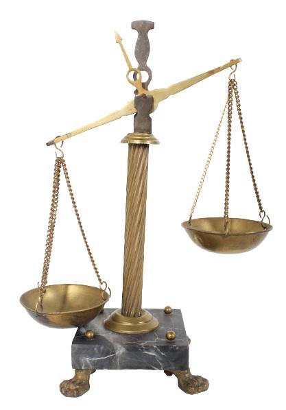 Antique Brass And Marble Scale.