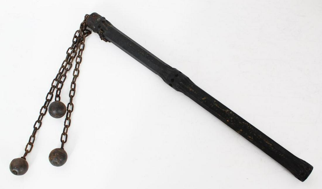Old Triple Ball Medieval Style Flail