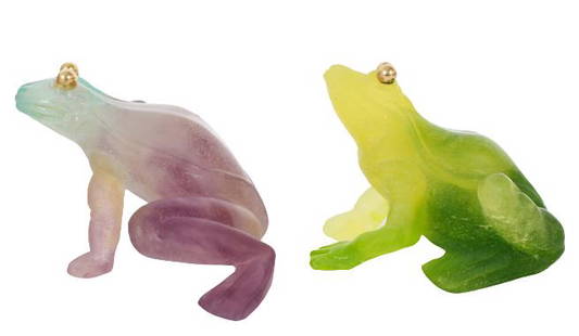 Fine Daum France Pate De Verre Art Glass Frog Figurine