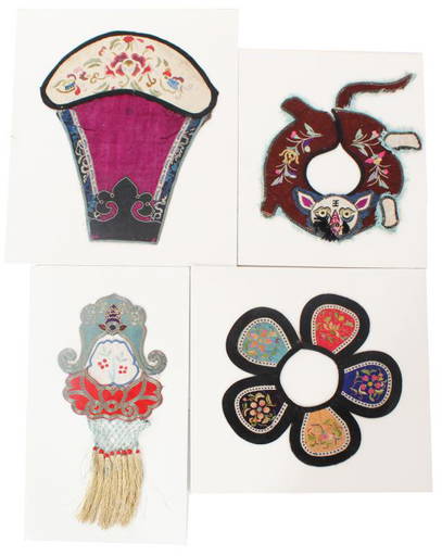 Antique Chinese Embroidered Fabric Pcs