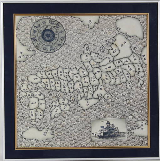 Chinese Woodblock Print Map