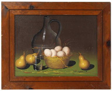 De Mazia Oil Still Life Of Eggs And Pears