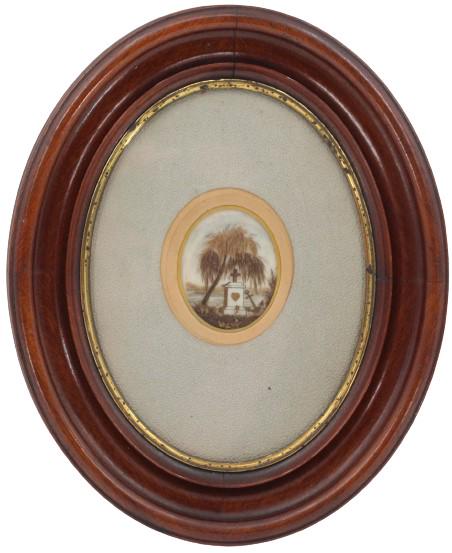 19th Century Mourning Art Oval Human Hair Auction