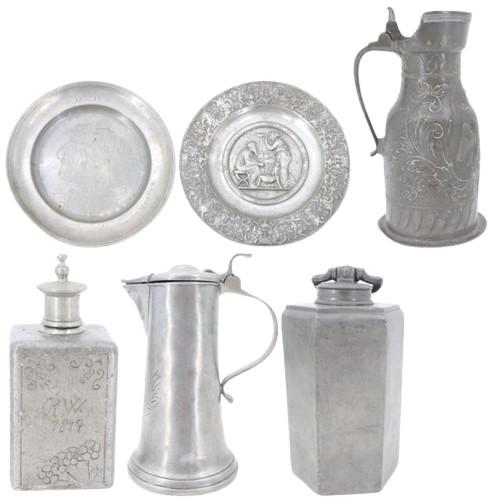 Collection Of (6) Pewter Items Auction