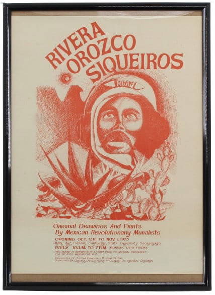 'rivera, Orozco, Siqueiros' 1973 Silkscreen Poster Auction