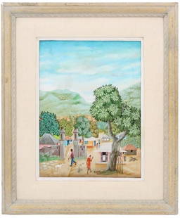 Serge Labbe (20th C) Haitian, Oil On Masonite Auction