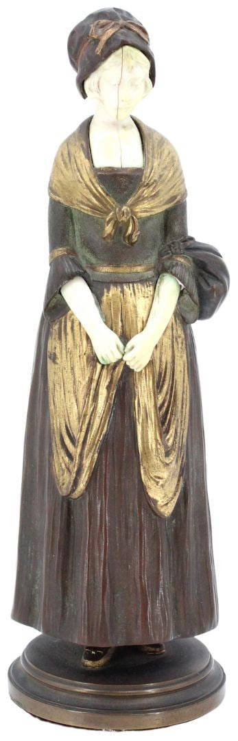 French Bronze Signed Etling Paris Maiden Auction