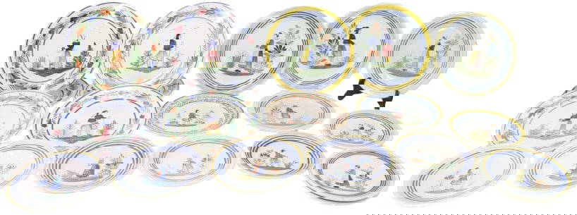 (18) Quimper Faience Plates