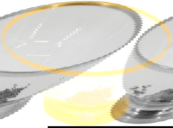 French 19th C Gilt Porcelain Vieux Paris Bowl Auction