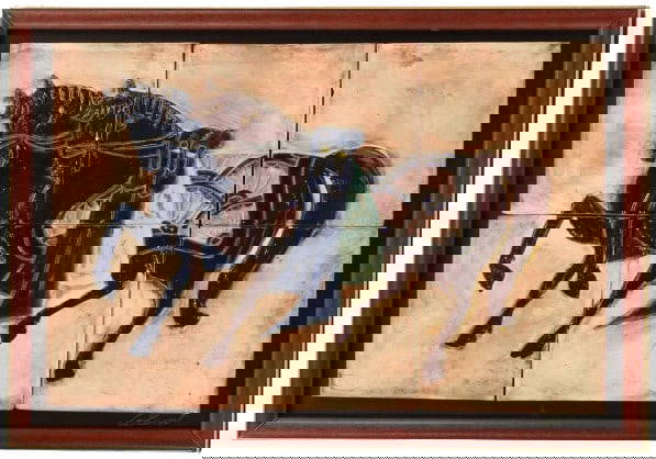 Frank Colson Framed 6 Tiles 2 Horses Auction