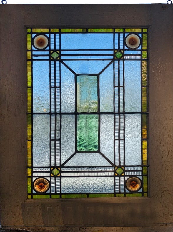 Rectangular Stained Glass Window Auction