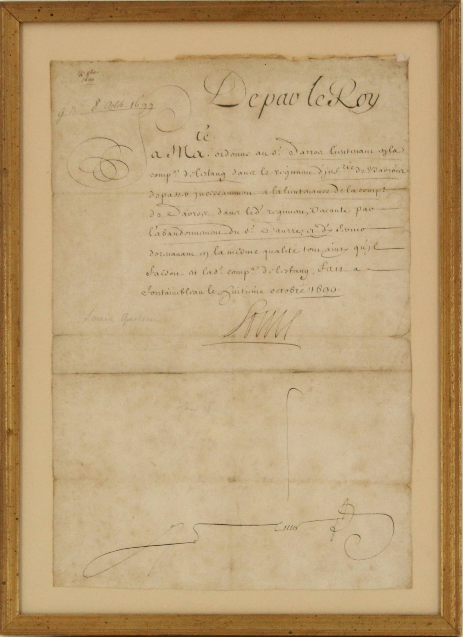 Letter Handwritten And Signed By Louis Xiv 1699 Auction
