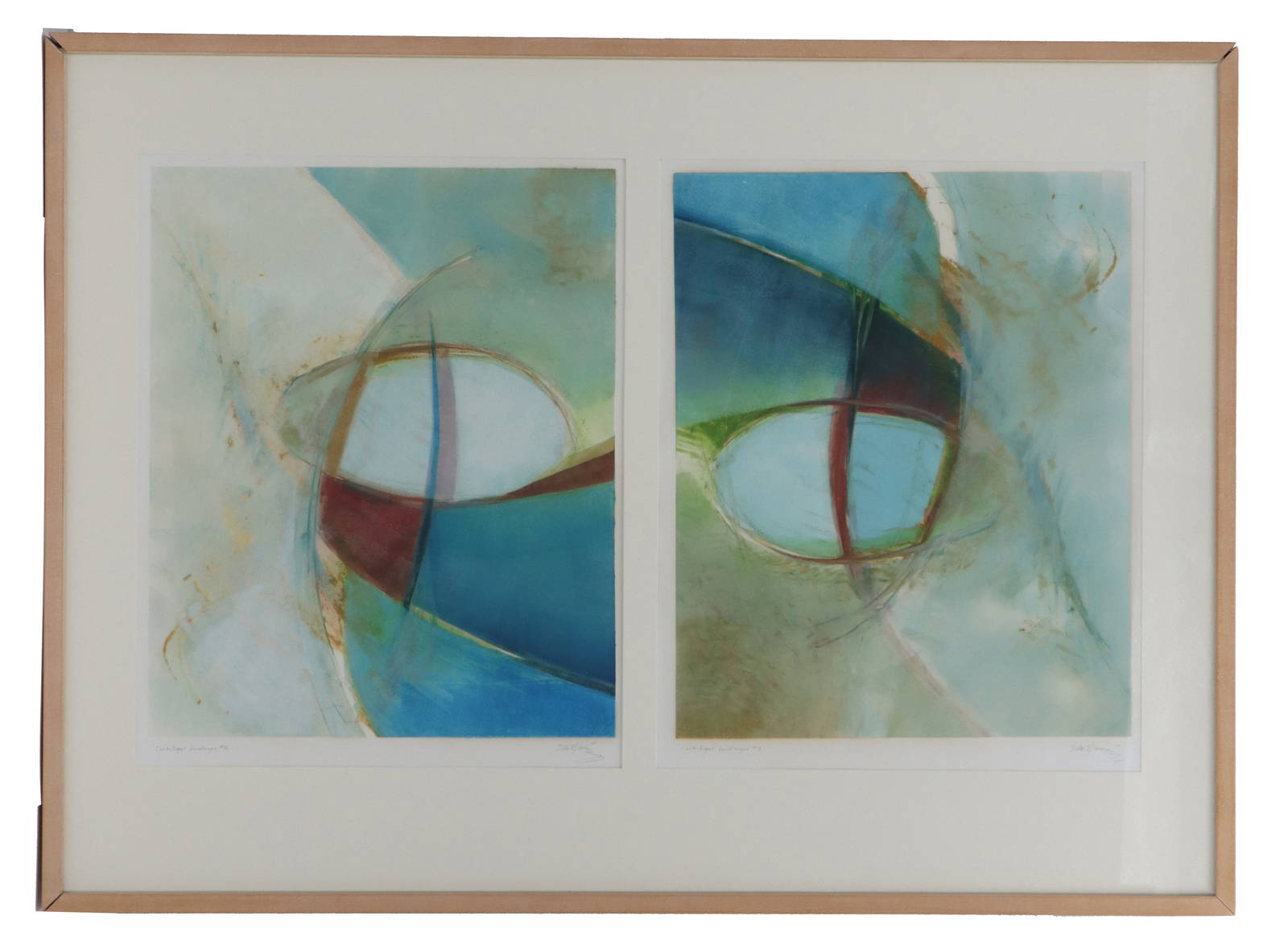 Stan Berning (born 1951) American, (2) Framed Signed Monotype Prints ...