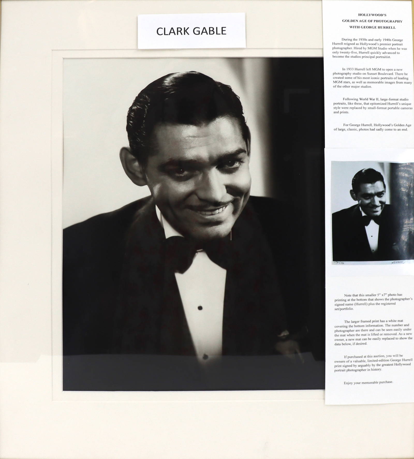 George Hurrell (1904-1992) American, Signed Photographic Print Of Clark ...