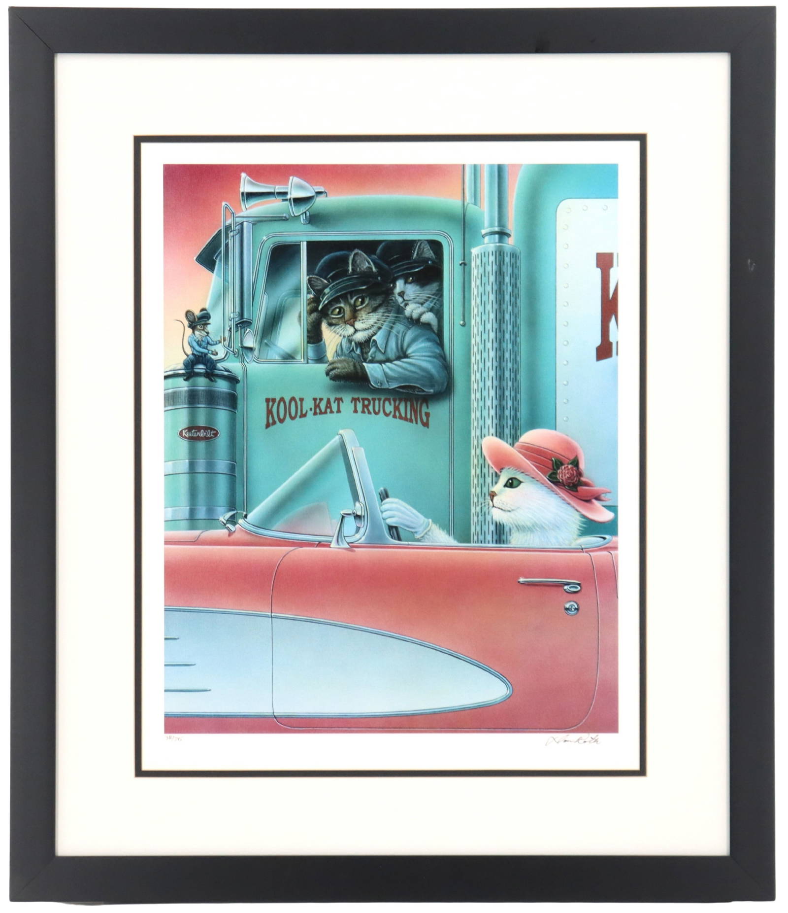 Don Roth (born 1956) American, "highway Flirtation" Signed Lithograph ...