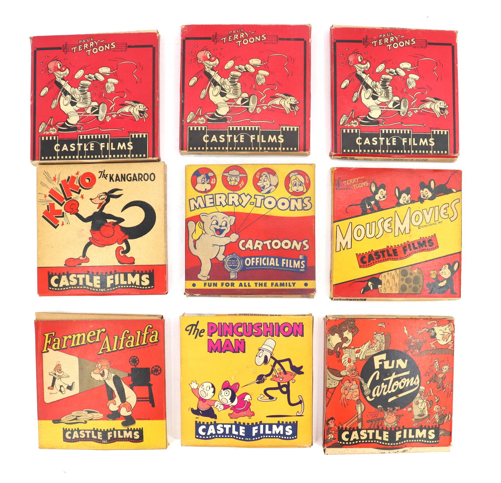 (9) Castle Films Terry Toons 16mm Cartoon Reels Auction