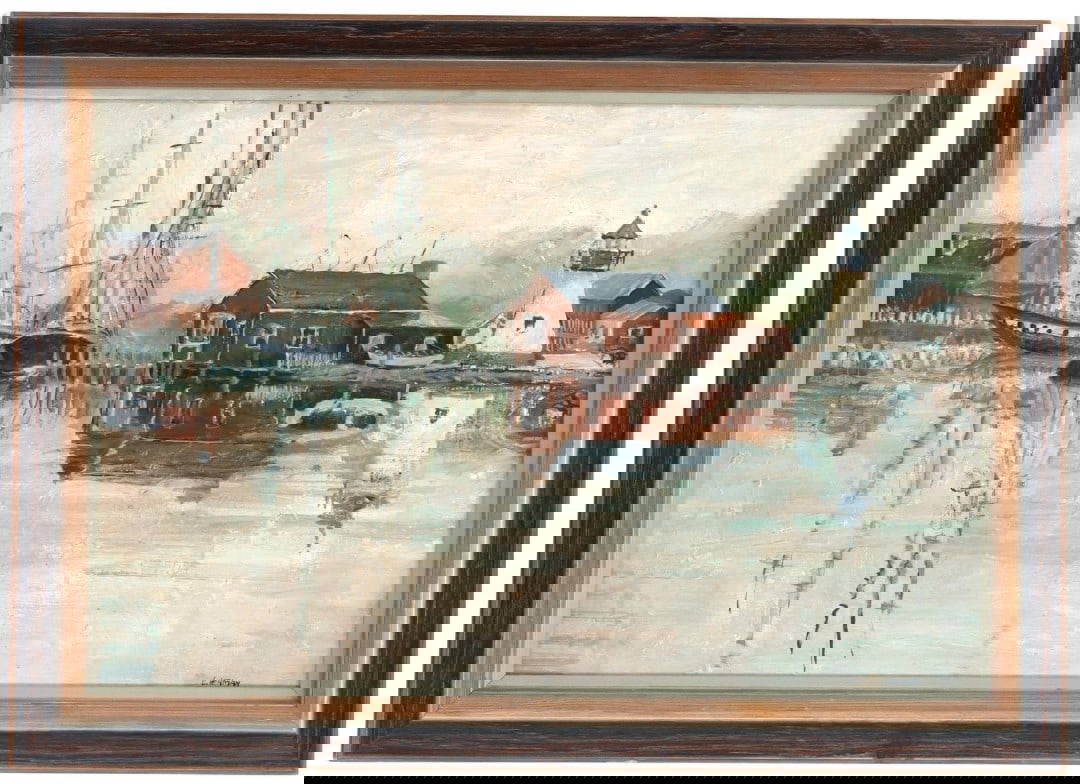 Jean Herman (20th Century) American, Oil On Canvas Painting Of Mystic ...