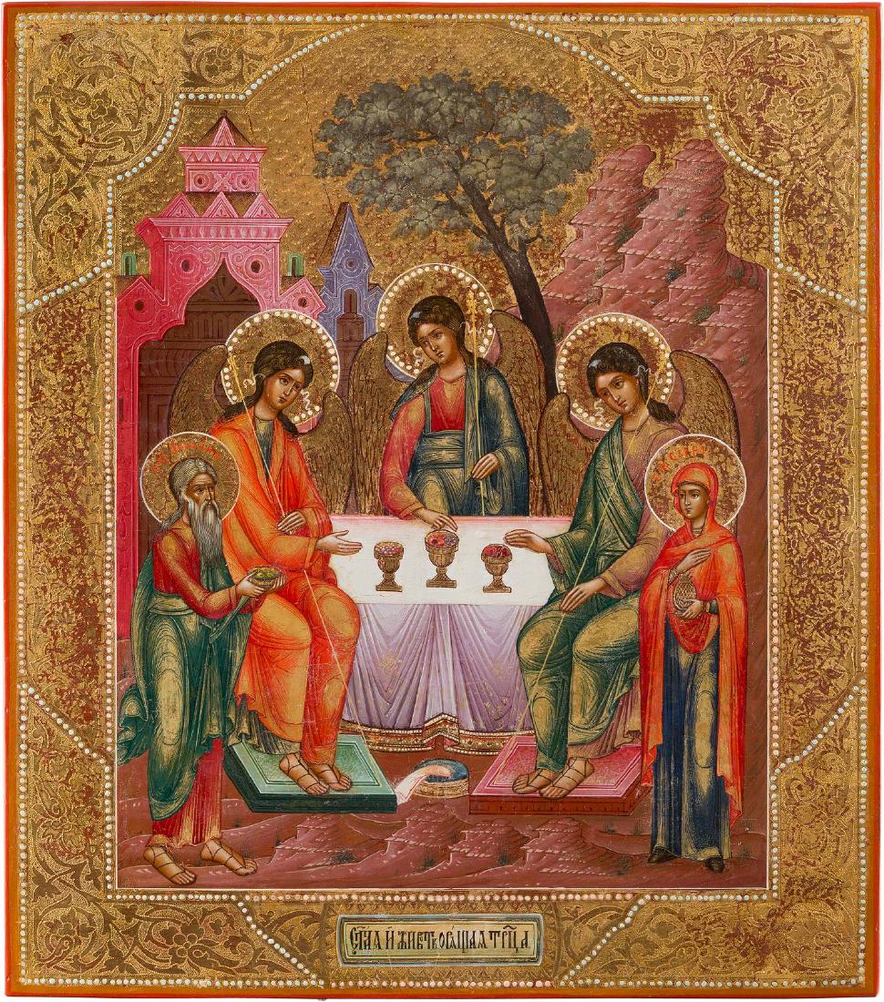 AN ICON SHOWING THE OLD TESTAMENT TRINITY